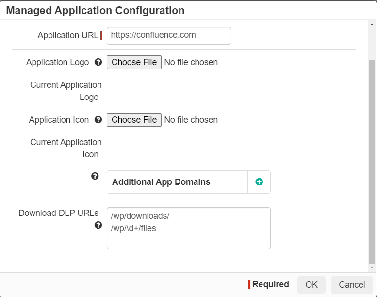 Configuring inline DLP for custom applications